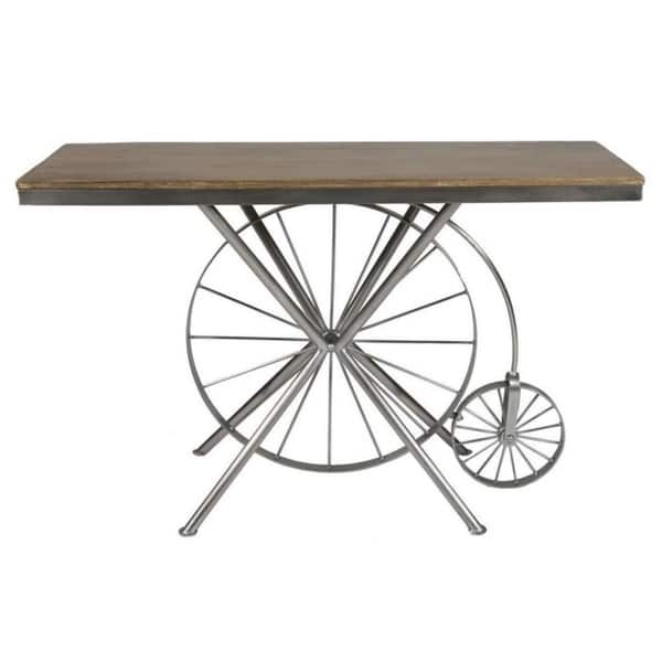 Bike Console Table With Reclaimed Wood Top Silver - Bed Bath & Beyond ...