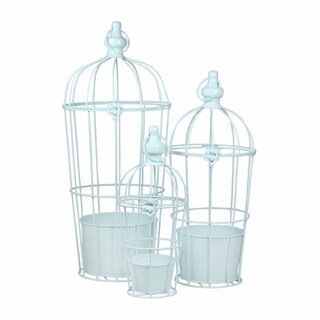 Exquisite Metallic Planter, Set Of 3, White - Bed Bath & Beyond - 21608472