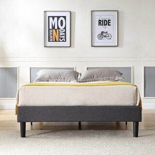 Classic Brands Claridge Grey Upholstered Platform Bed-Metal Frame with ...