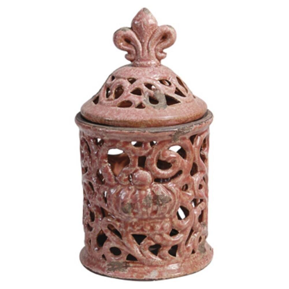 Traditional Style Decorative Ceramic Jar, Red - Overstock - 21657181