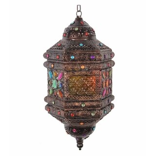 Emblazoned Antique Metal Lantern ,Gold - Bed Bath & Beyond - 21658226