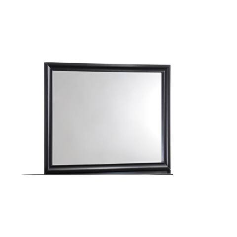 Contemporary Rectangular Mirror, Black - clear - Overstock - 21658293