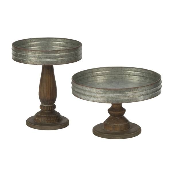 Decorative Wood and Metal Tiered Platforms (set of 2) - Bed Bath ...