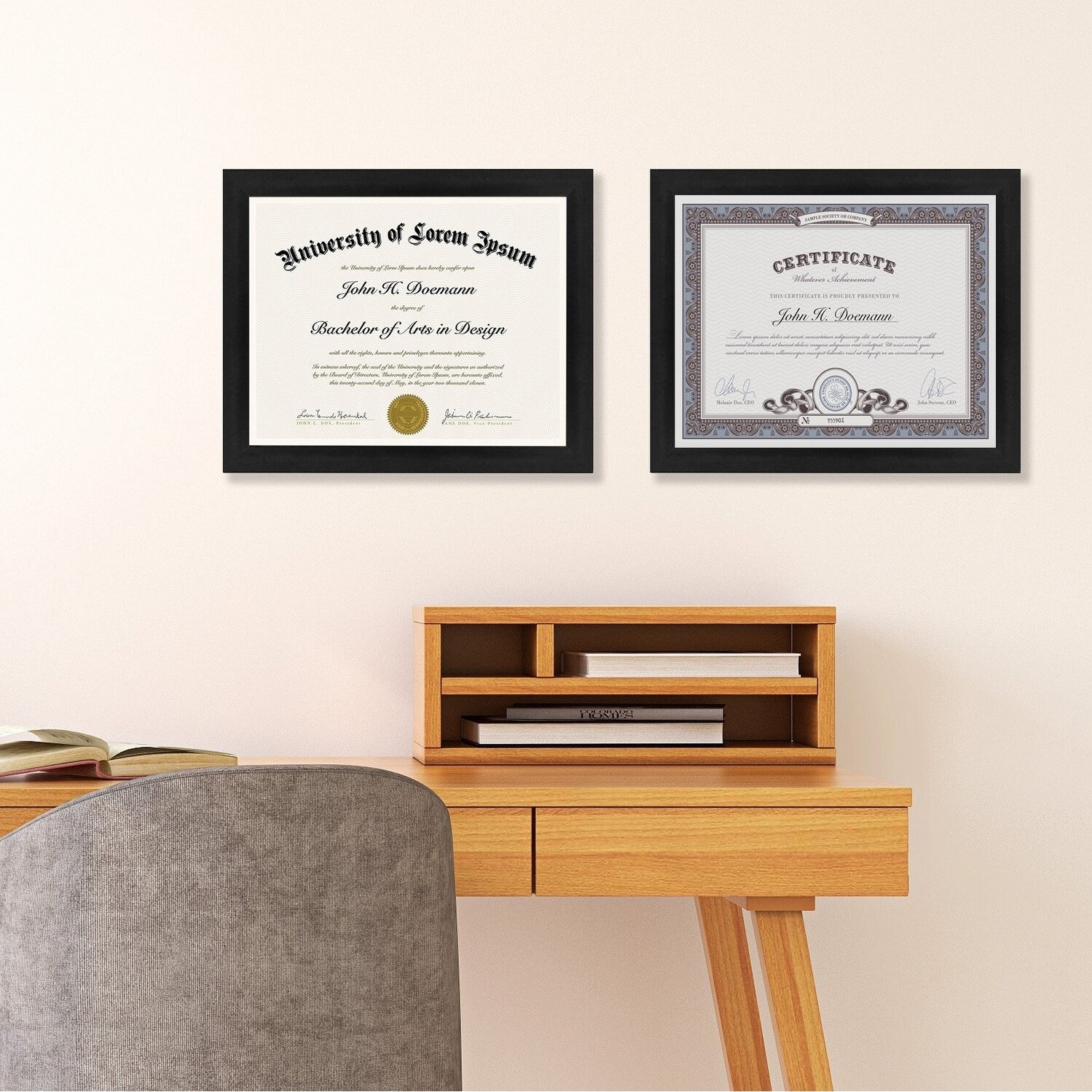 Document Frames Home Black Made for Documents Sized 8.5x11 Inch with ...