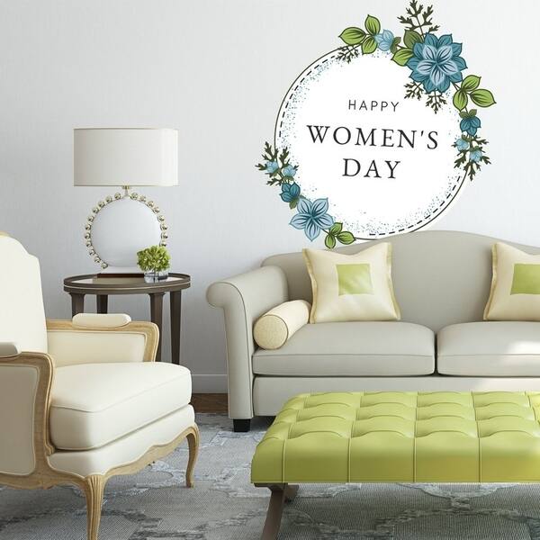 Flowers Woman Day March Full Color Wall Decal Sticker K-1279 FRST Size ...