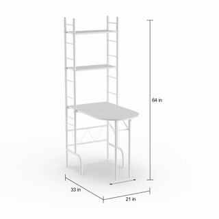 Silver Orchid Linder White Metal 3-Piece Dining Set with Shelving Unit ...