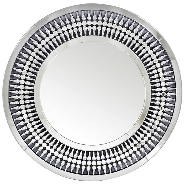 Best Quality Furniture Round Silver Wall Mirror with Crystals - Bed ...