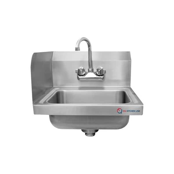 EQ Kitchen Line Stainless Steel Commercial Compartment Sink, 15" L x 17 ...