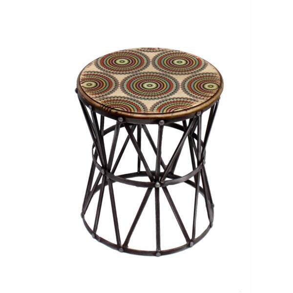 Aesthetically Charmed Round Metal Accent Table,Multicolor - Bed Bath ...