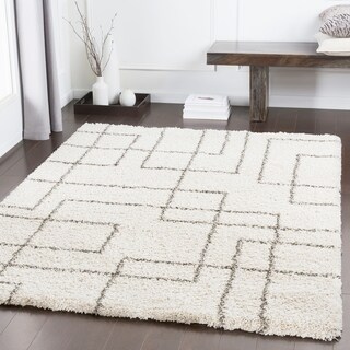 Klondike Ivory Modern Squares Shag Area Rug - 2' x 3' - Bed Bath ...