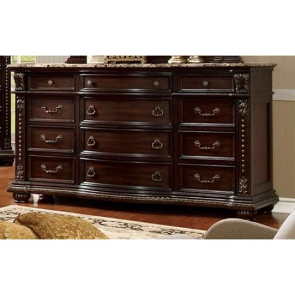 Exceptionally Carved Wooden Dresser In Traditional Style, Brown Cherry ...