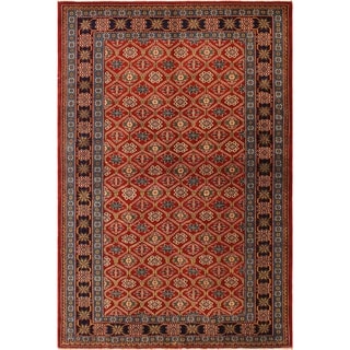 Sherwan Robert Red/Blue Wool Rug (4'6 x 6'7) - 4 ft. 6 in. x 6 ft. 7 in ...