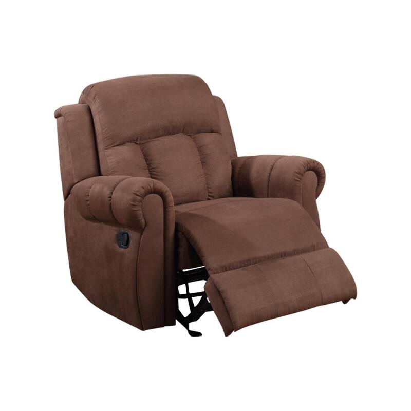 Wooden Frame Microfiber Rocker Recliner Chair, Brown - Overstock - 21798069