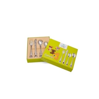 Animals Children 4 Piece 18/10 Stainless Steel Flatware Set - Bed Bath ...