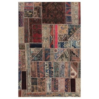 Handmade One-of-a-Kind Patchwork Wool Rug (Pakistan) - 4' x 6' - Bed ...