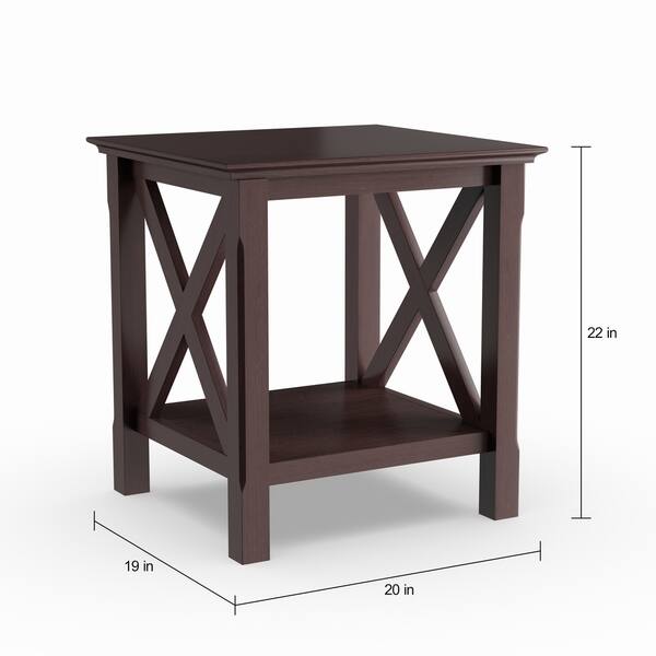 Porch & Den Melwood Cappuccino Wood Home Decorative X-design End Table ...