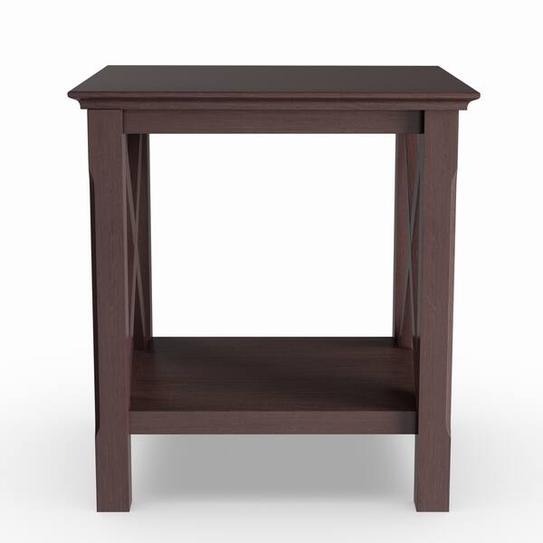 Porch & Den Melwood Cappuccino Wood Home Decorative X-design End Table ...