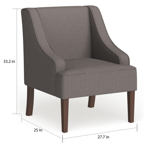 Porch & Den Lyric Charcoal Grey Swoop Arm Accent Chair - Bed Bath ...
