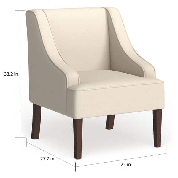Porch & Den Lyric Cream Swoop Arm Accent Chair - Bed Bath & Beyond ...