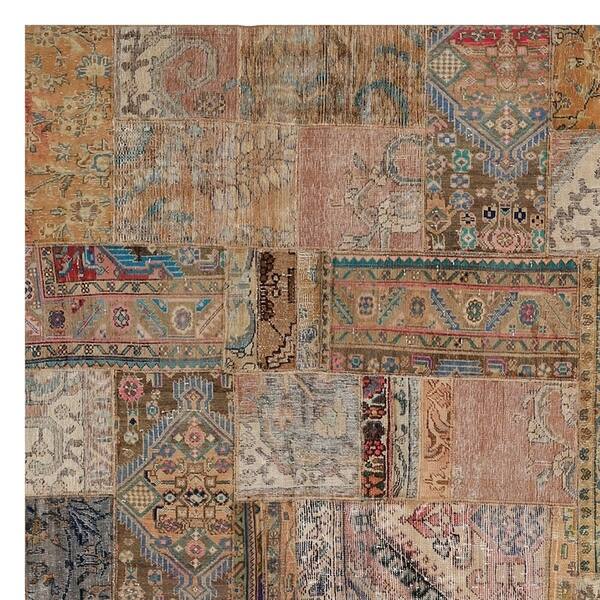 Handmade One-of-a-Kind Patchwork Wool Rug (Pakistan) - 8'7 x 11'8 - Bed ...