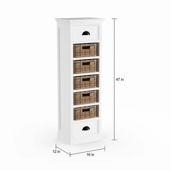 NovaSolo Halifax Coastal White Storage Tower with Basket Set | Solid ...