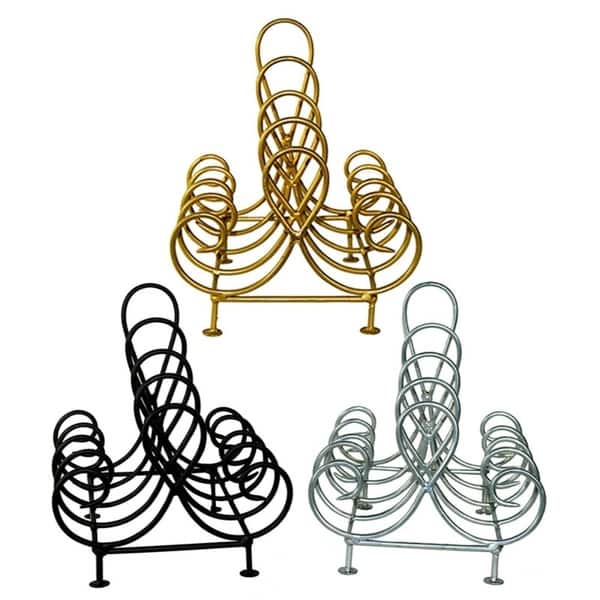 Metal 4Tier Iron Place Plate Holder, Black, Silver and Gold, Assortment ...