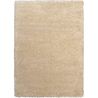 Luxus Cream Shag Rug - multi - Overstock - 21891984