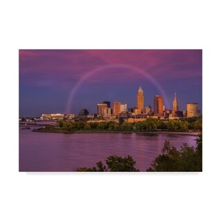 Galloimages Online 'Rainbow Over Cleveland' Canvas Art - Multi-color ...