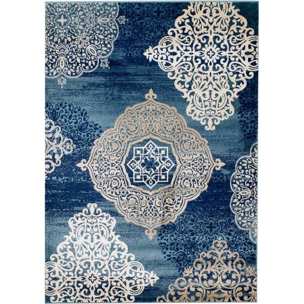 Rug and Decor - Madison Traditional Navy Blue Contemporary Design Area ...