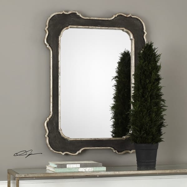 Uttermost Bellano Textured Aged Black Mirror - Bed Bath & Beyond - 21932863