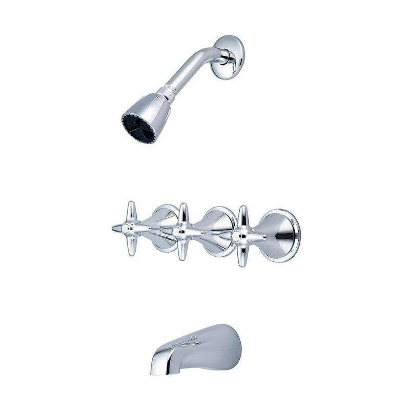 Three Handle Tub & Shower Set-80868-C3 - Overstock - 21935124