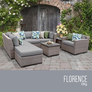 Florence 8 Piece Outdoor Wicker Patio Furniture Set 08g - Bed Bath ...