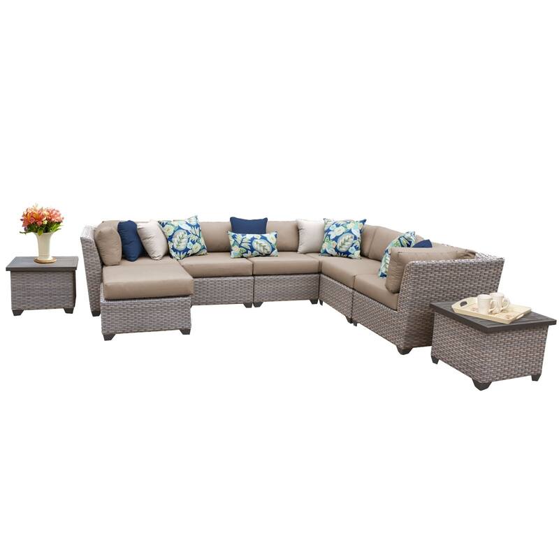 Florence 9 Piece Outdoor Wicker Patio Furniture Set 09c - Overstock ...