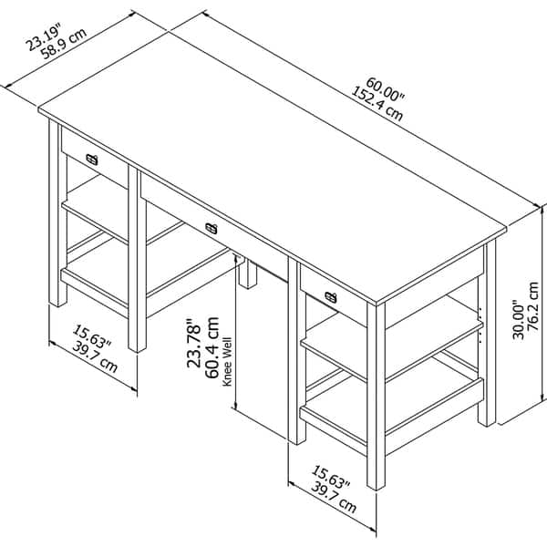 60-inch White Desk with Storage Shelves and Drawers - Bed Bath & Beyond ...