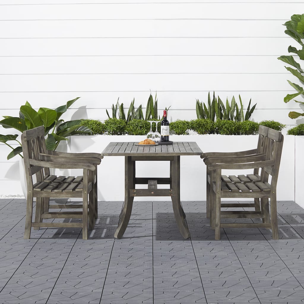 Surfside Rectangular Table and Armchair 5-piece Outdoor Hand-scraped ...
