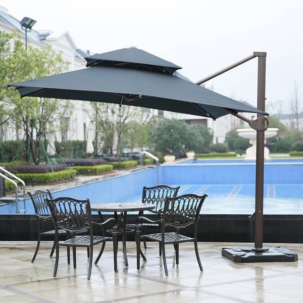 SORARA Square Offset Cantilever Umbrella Patio Hanging Umbrella, Black - Bed Bath & Beyond ...