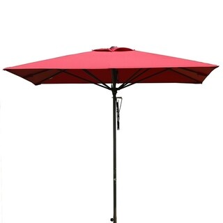 SORARA 8 by 8 Ft Patio Umbrella Aluminum Outdoor Table Umbrella, Red ...
