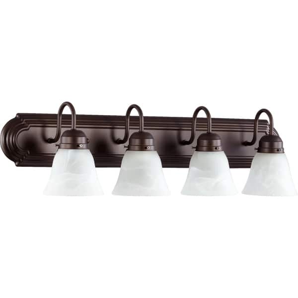 Oiled Bronze and Faux Alabaster 4-light Vanity Lighting - Bed Bath ...
