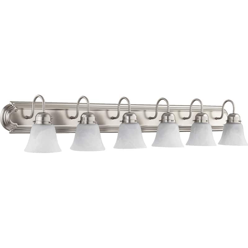 Satin Nickel and Faux Alabaster 6-light Vanity Lighting - Bed Bath ...