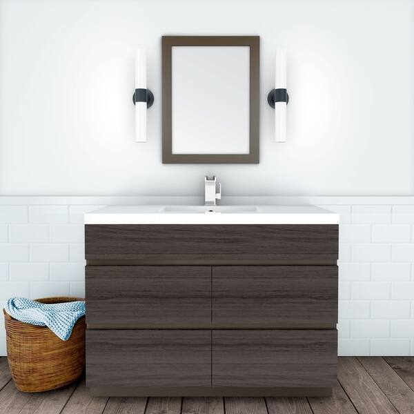 Boardwalk Collection 48" Handless Bathroom Vanity - 4 Drawer With ...