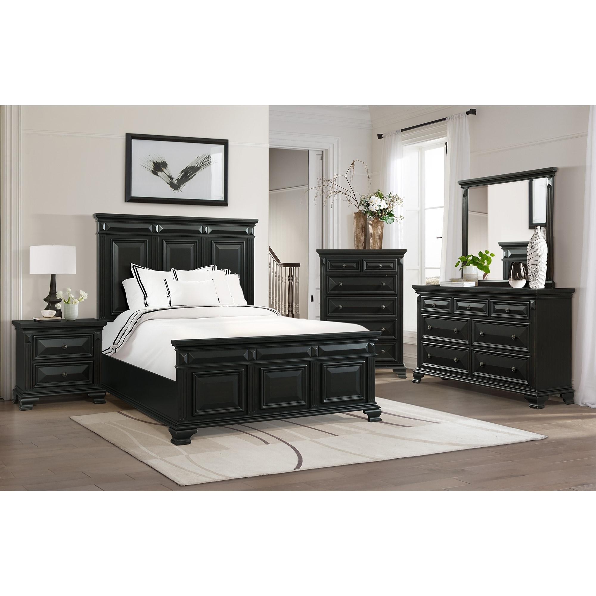 Picket House Furnishings Trent King Panel Bed in Antique Black On Sale Bed Bath Beyond 22107303