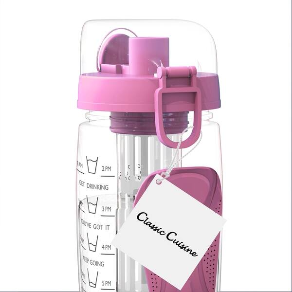 Infusion Water Bottle with Time Marker- 32 Ounce with Leakproof Lid ...
