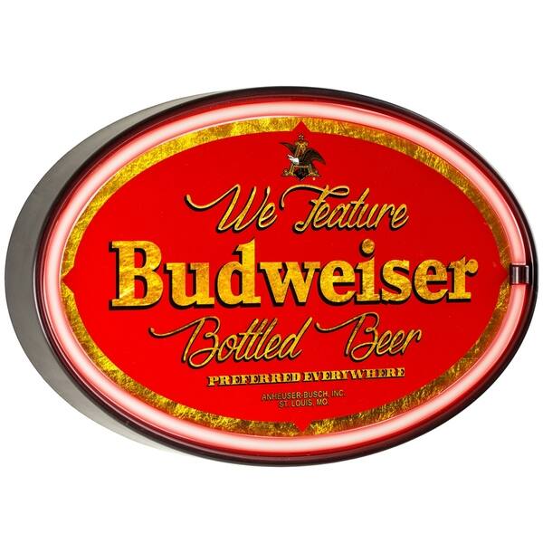 DISCONTINUED - American Art Decor Vintage Budweiser Oval Shaped LED ...
