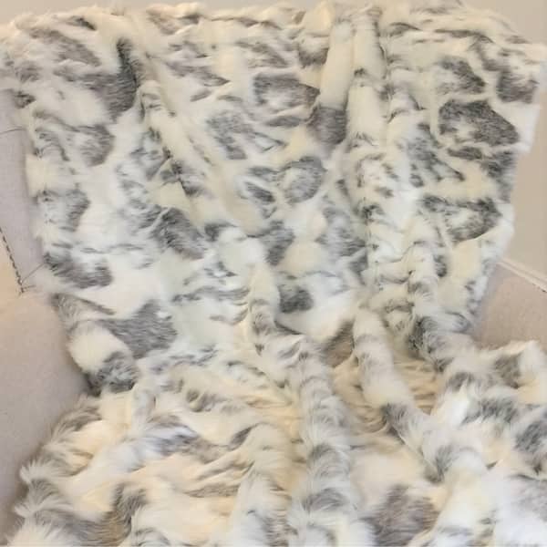 Rabbit Faux Fur Handmade Luxury Throw - On Sale - Bed Bath & Beyond ...