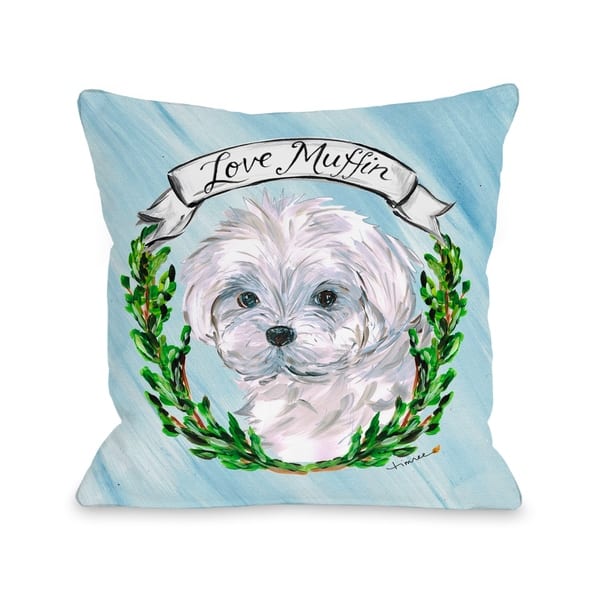 Maltese - Blue Multi Pillow by Timree - Bed Bath & Beyond - 22276280