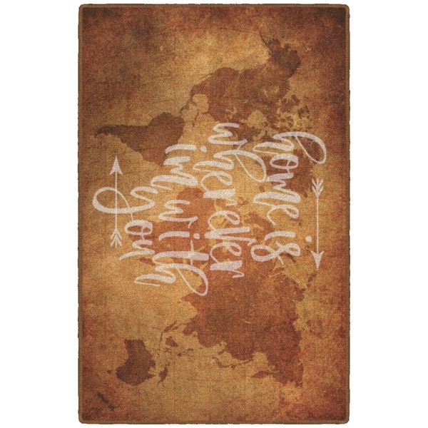 Brumlow Mills Home Map, Kitchen and Entryway Rug BROWN - 2'6" x 3'10 ...