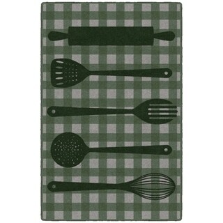 Brumlow Mills Kitchen Utensils in Green, Kitchen Rug GREEN - 2'6" x 3 ...