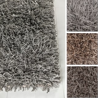 Artist's Loom Estrella Collection Hand-Woven Solid Pattern Shag Rug ...