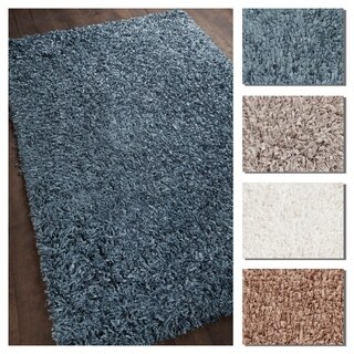 Artist's Loom Gia Collection Hand-Woven Solid Pattern Shag Rug - Bed ...