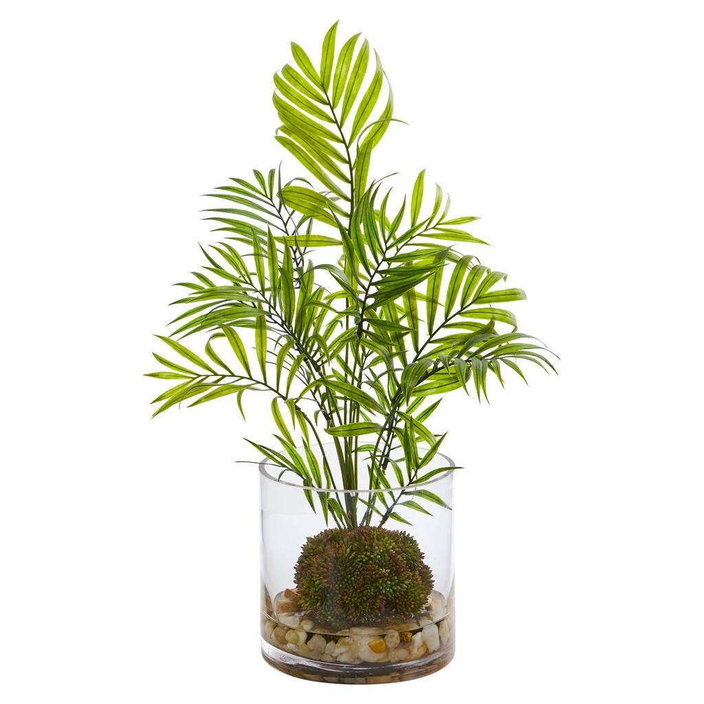 Mini Areca Palm Artificial Plant in Vase - Overstock - 22349354